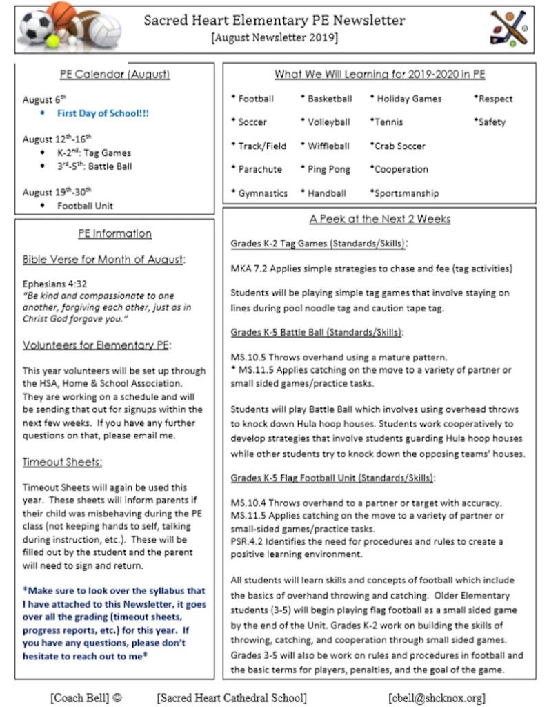 How to Have a Successful First Year as a PE Teacher - School Rubric